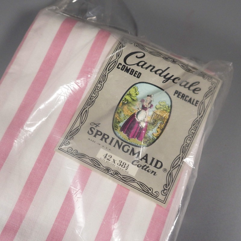 Pink White Striped Vintage Springmaid Pillowcases NOS Cotton